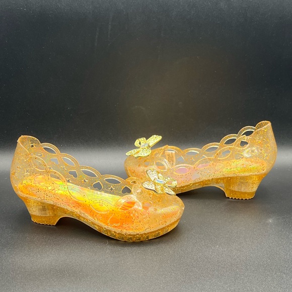 Disney | Shoes | Disney Princess Costume Gold Jelly Dress Up Heels ...